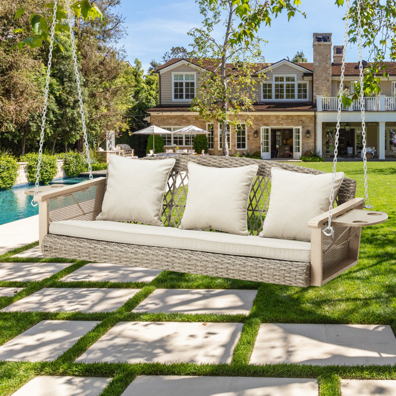 Dovecove Kenn 3 Person Outdoor Porch Swing & Reviews | Wayfair